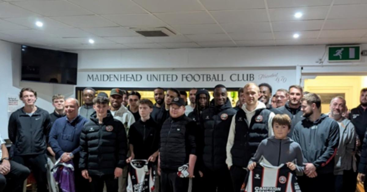 Maidenhead United celebrate first team player sponsors at York Road ...