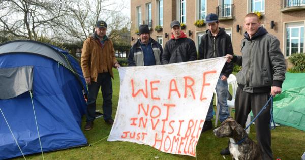 Homeless protesters at town hall served papers ordering them to attend ...
