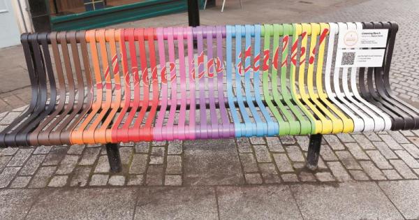 Rainbow-themed 'listening bench' unveiled in Windsor for ITV loneliness ...