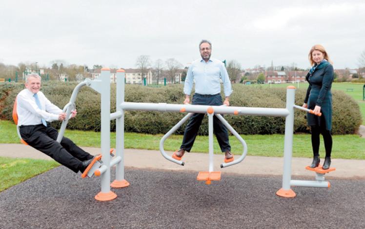Councillors get physical on new Desborough Park gym equipment - Photo 1 ...