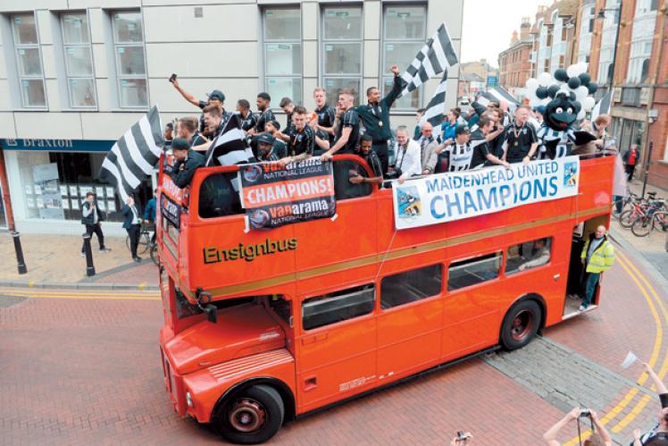 PICTURE SPECIAL: Open top bus parade for champions Maidenhead United ...
