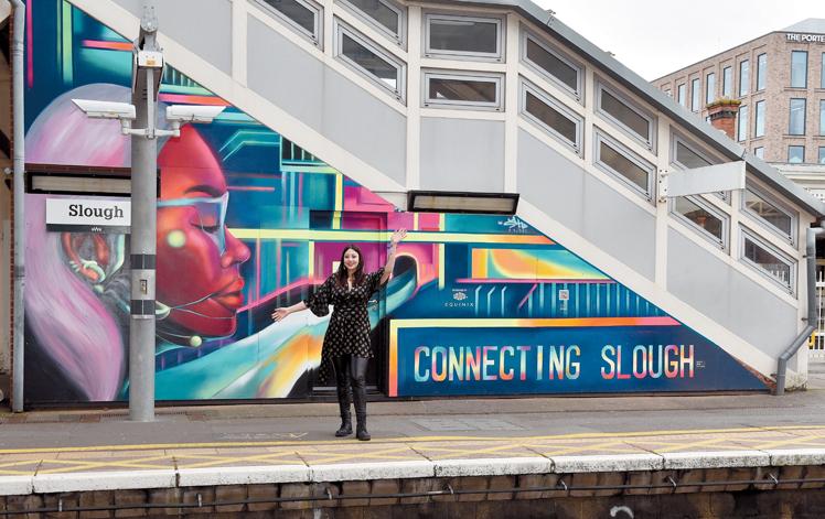 'Dynamic spirit' of Slough unveiled in new train station mural - Photo ...