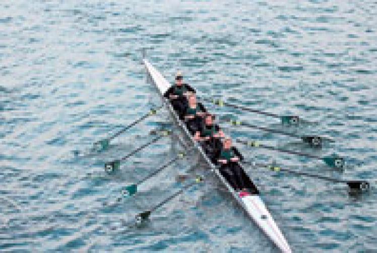 Maidenhead Rowing Club women on the podium in preparation for Henley ...