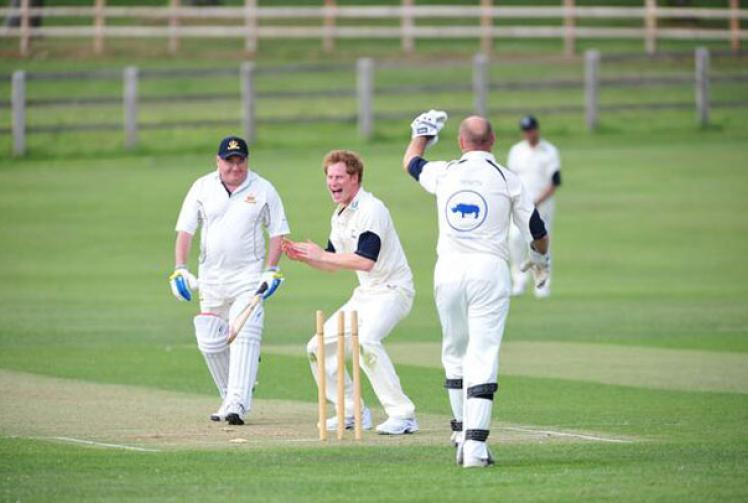Duke of Cambridge and Prince Harry play cricket in Windsor - Maidenhead ...