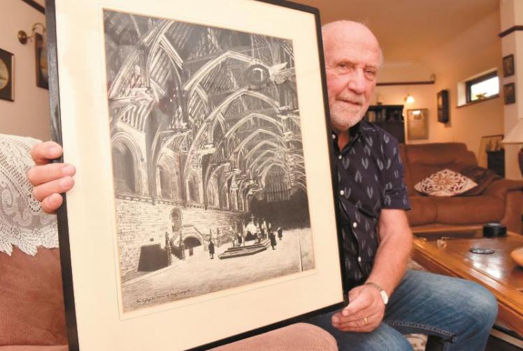 Ink drawing of King George V lying in state mirrors the Queen - Photo 1 ...